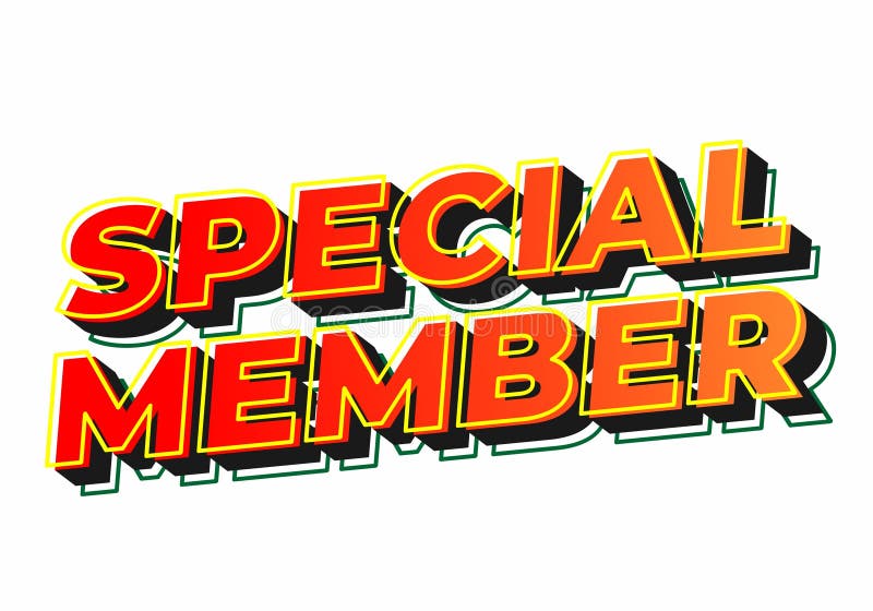 Special Member. Text Effect in Modern Colors with 3D Effect Look Stock ...