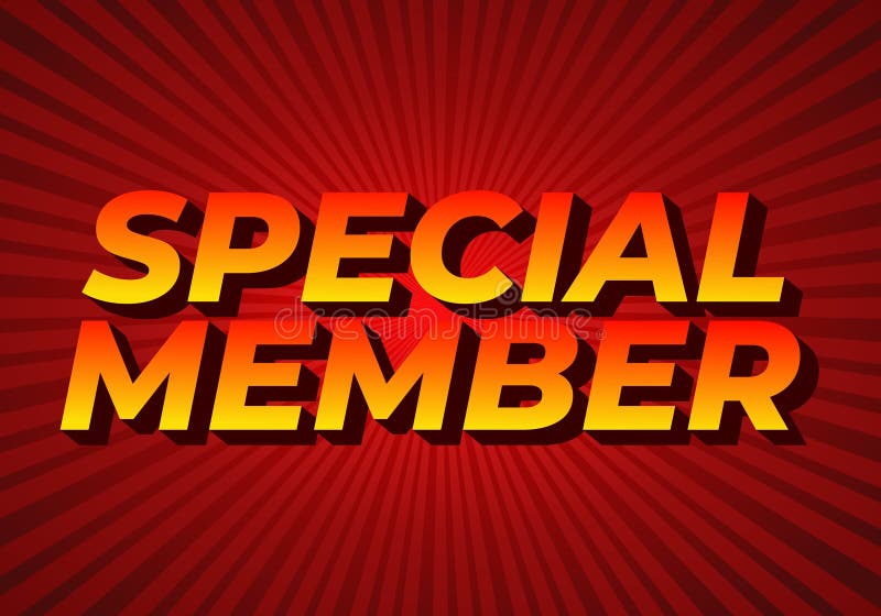 Special Member. Text Effect in Modern Colors with 3D Effect Look Stock ...