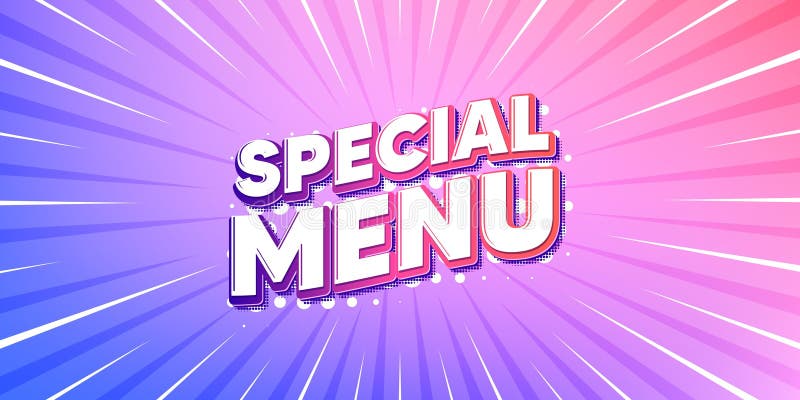 Special Menu Tag. Kitchen Food Offer. Offer Sun Rays Banner. Vector ...