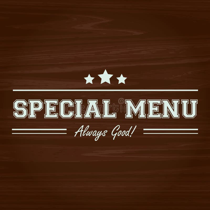 Special Menu Text. Vector Illustration Decorative Design Stock Vector ...