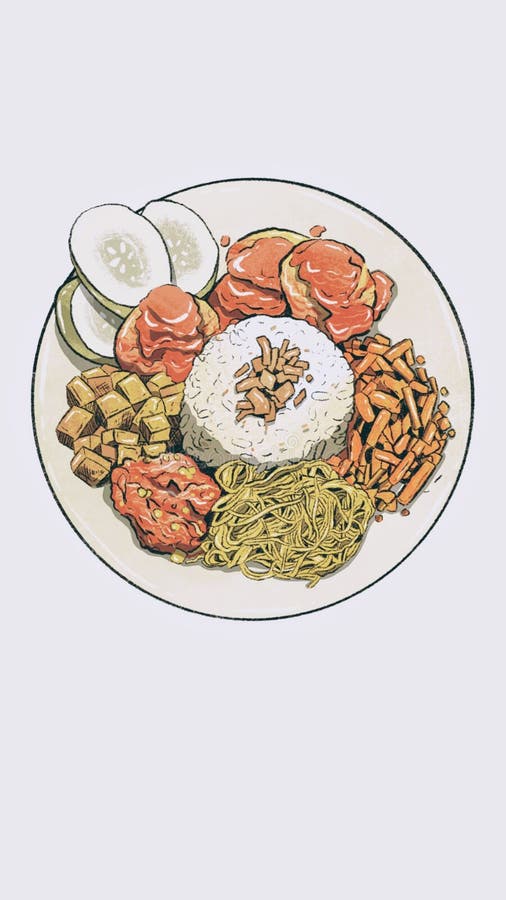 Special Mixed Rice Meal, Vector Illustration Stock Illustration ...