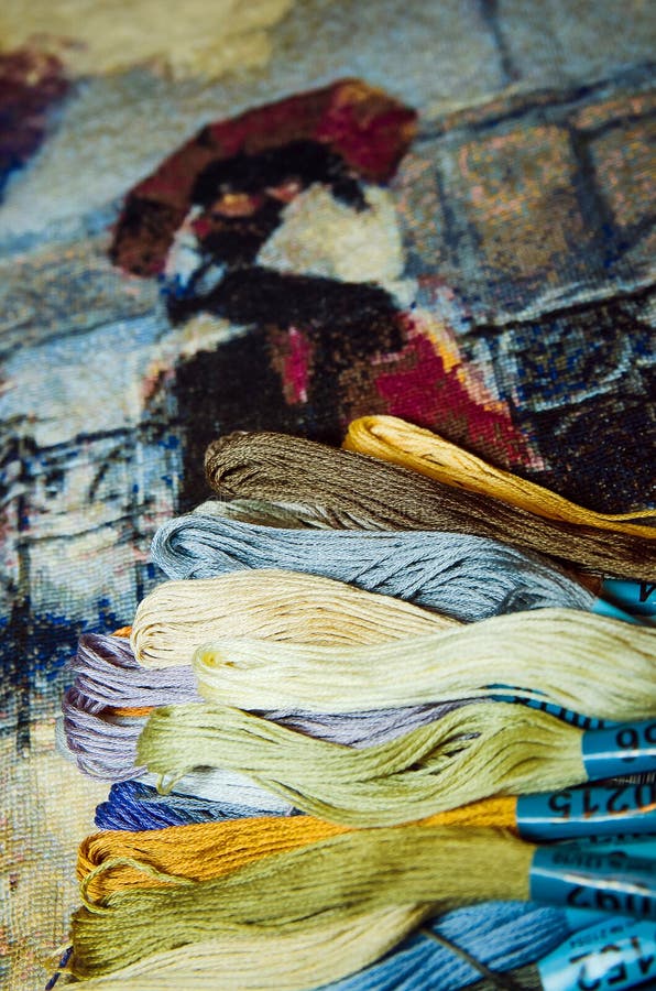 Special Multi-colored Threads for Embroidery. Stock Image - Image of ...