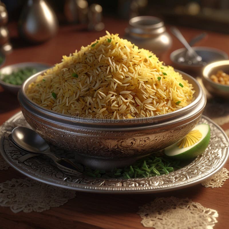 Special Mutton Kacchi Biryani Photo Stock Illustration - Illustration ...