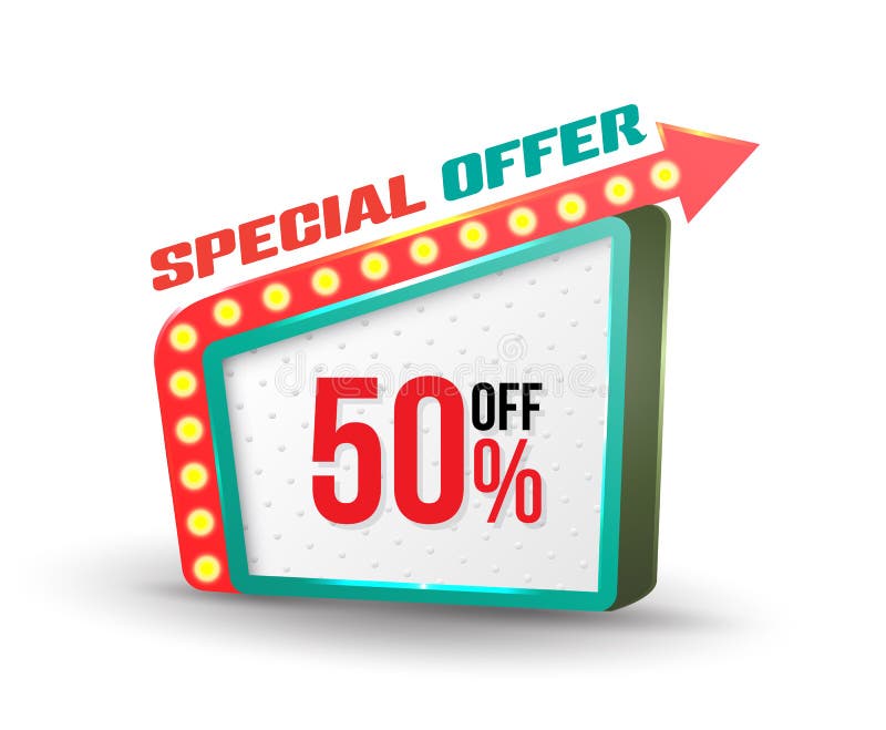 Special Offer Banner Retro Style with Arrow. Stock Vector ...