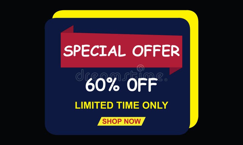 Special Offer Banner Shop Now 60 Off Stock Vector - Illustration of ...