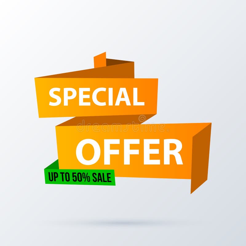 Special Offer Banner Template in Modern Origami Style Stock Vector ...