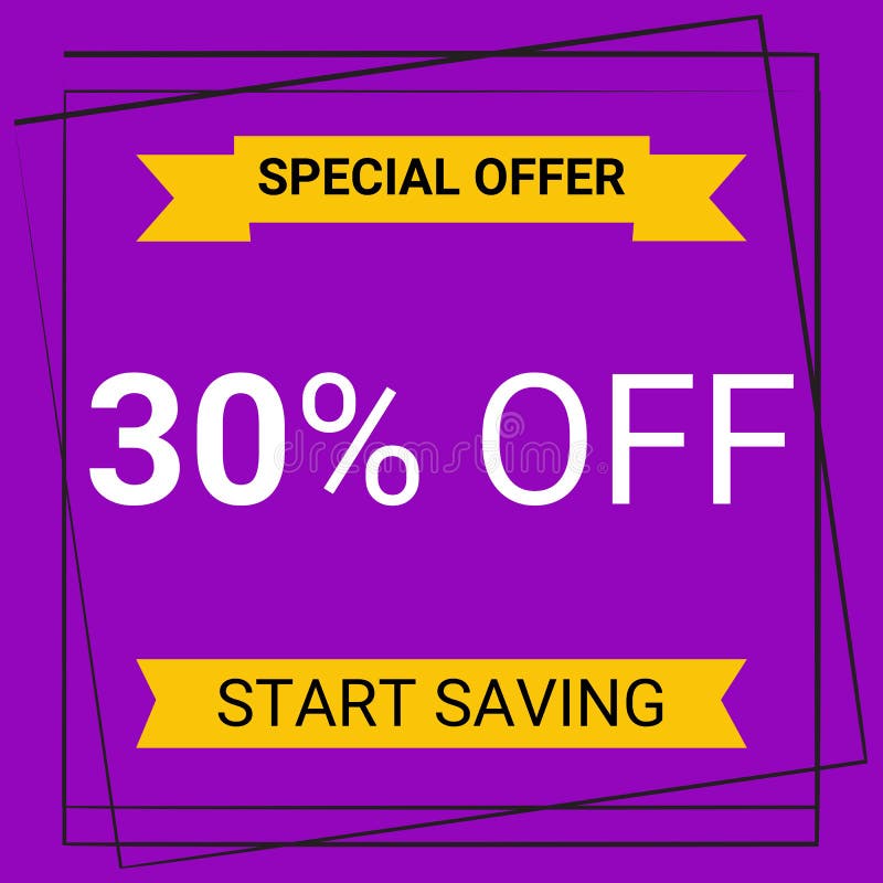 Special Offer Banner. Text with Thirty Percent Discount Stock ...