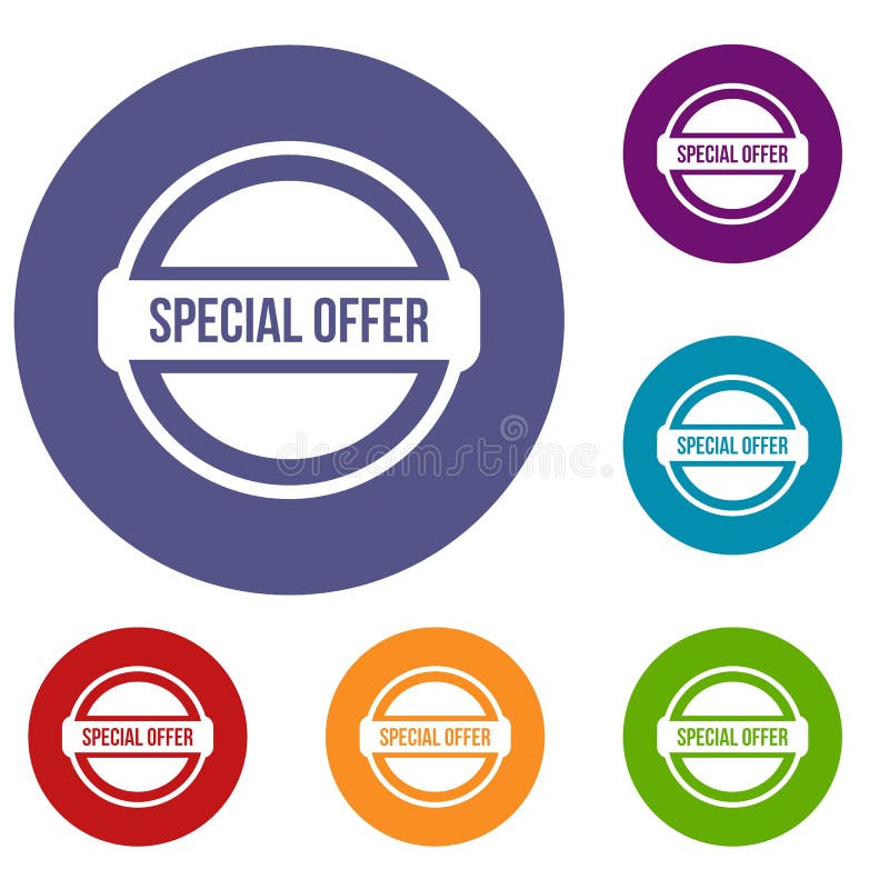 Special Offer Circle Icons Set Stock Vector - Illustration of banner ...