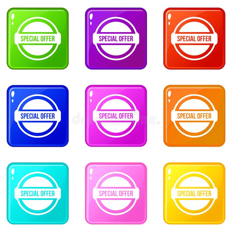 Special offer circle set 9 stock vector. Illustration of polished ...
