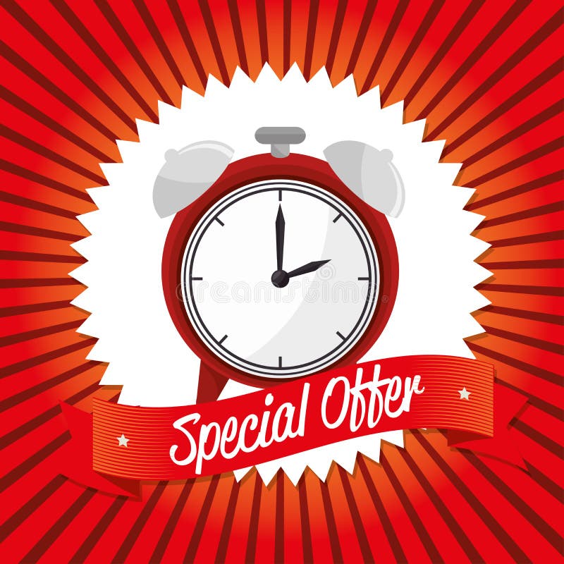 Special Offer Clock Banner Design Stock Vector - Illustration of ...