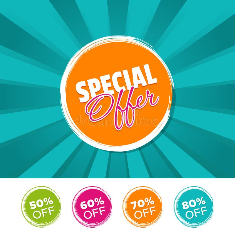 Special Offer Color Banner and 50 , 60 , 70 Stock Illustration ...