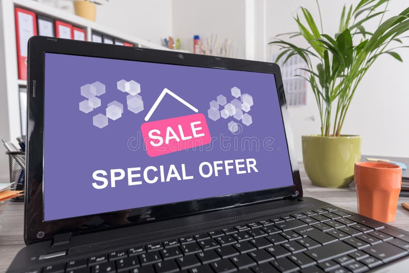 Special Offer Concept on a Laptop Stock Photo - Image of technology ...