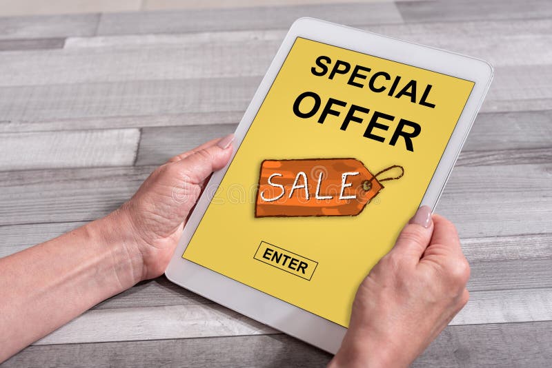 Special Offer Concept on a Tablet Stock Image - Image of technology ...