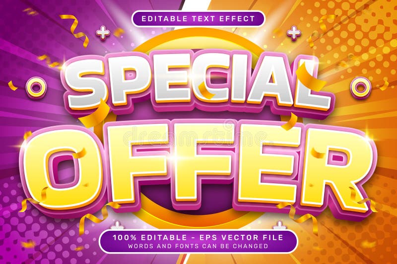 Special Offer 3d Text Effect and Editable Text Effect Stock Vector ...