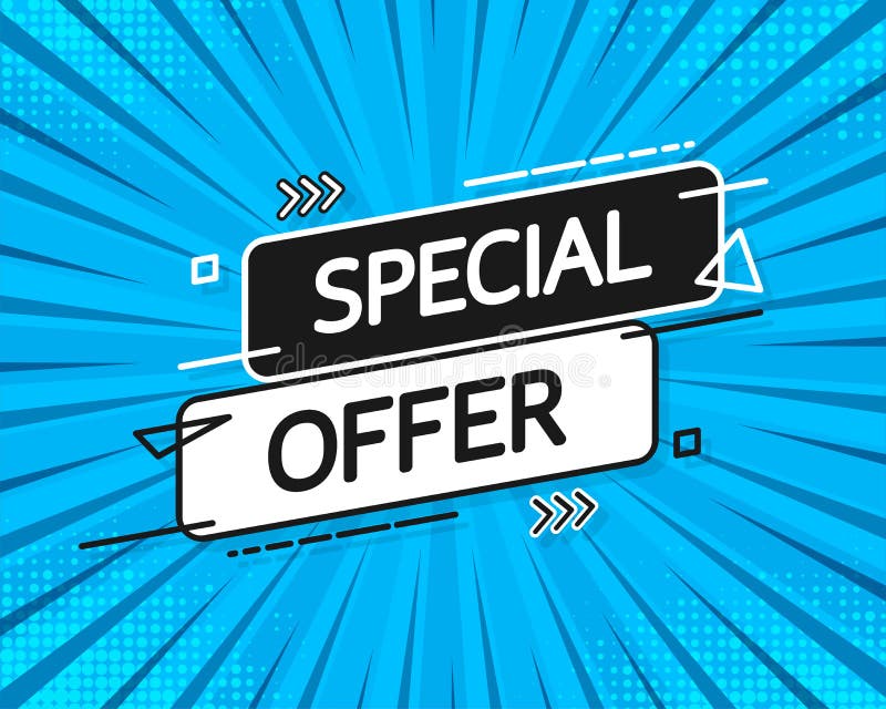 Special Offer Flat Blue Banner. Discount Tag, App Icon Stock Vector ...