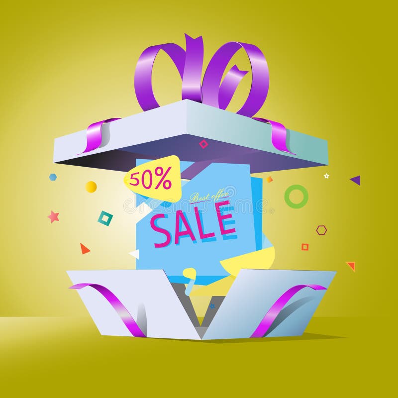 Special Offer in a Gift Box. Gift Coupon Stock Vector - Illustration of ...