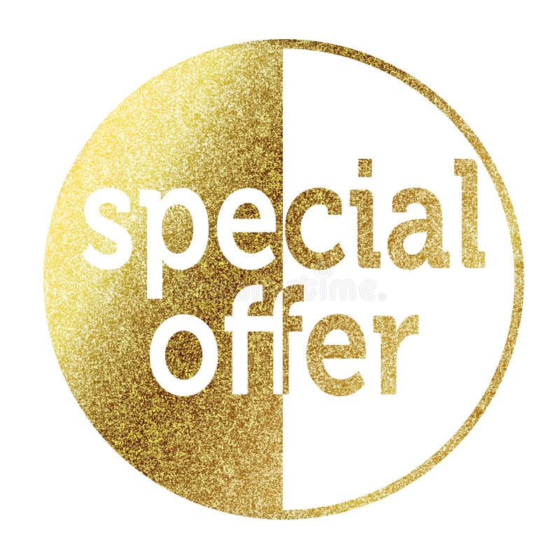 Special Offer in golden stock vector. Illustration of rounded - 86286705