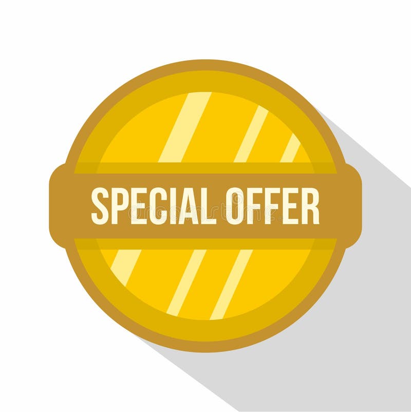 Special Offer Label Icon, Flat Style Stock Vector - Illustration of ...