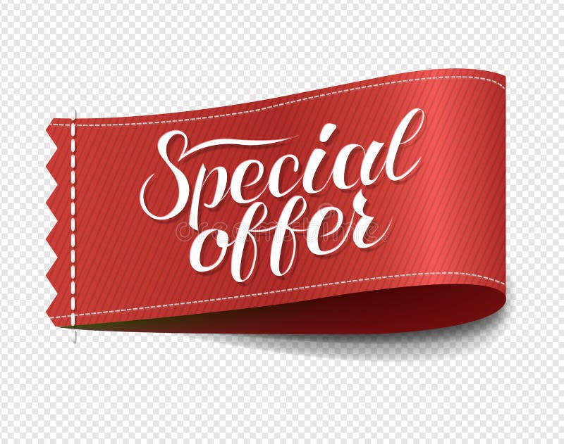 Special Offer Label Ribbon Transparent Background Stock Vector ...