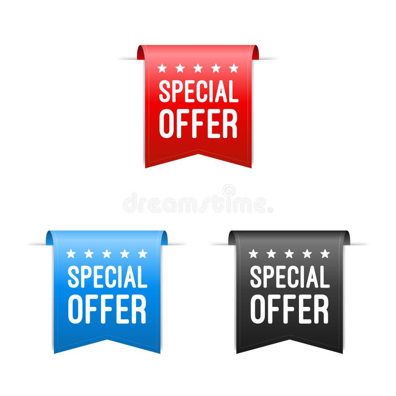 Special Offer Labels stock vector. Illustration of banner - 199091399
