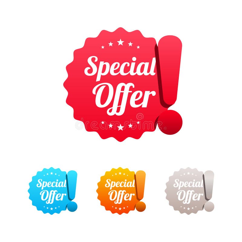 Special Offer Labels stock vector. Illustration of advertising - 199009362
