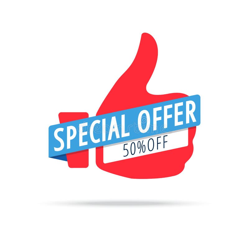 Special Offer 50 OFF Label. Red Color, Isolated on White Stock Vector ...