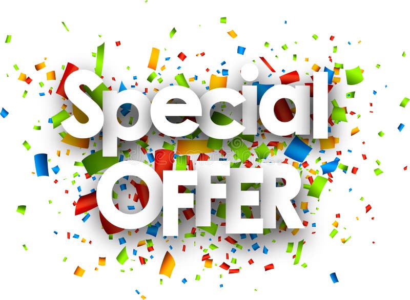 Special Offer Pink Flat Ribbon with Balloons Stock Vector ...