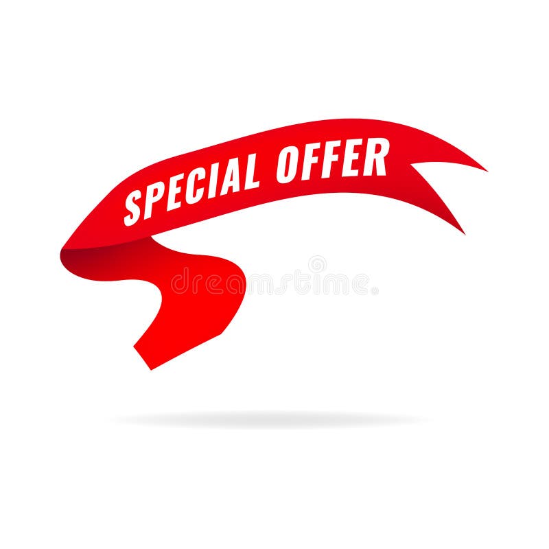 Special Offer Red Ribbon Sign Vector Stock Vector - Illustration of ...