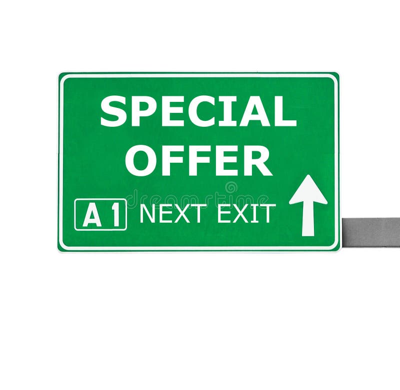 SPECIAL OFFER Road Sign Isolated on White Stock Photo - Image of rare ...