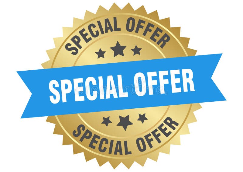 Special Offer. Special Offer Round Blue and Gold Label Isolated on ...