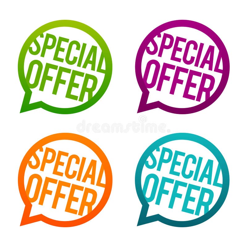 Special Offer Round Buttons on White Background Stock Illustration ...