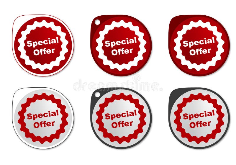 Special Offer Price Tag. Red Round Star Sticker Stock Illustration ...