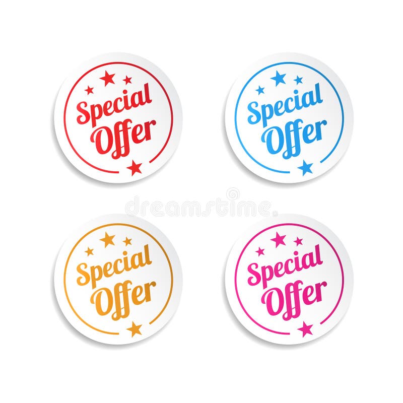 Special Offer Stickers stock vector. Illustration of save - 197132993