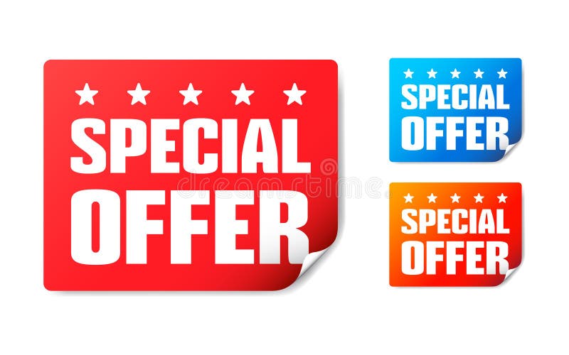 Special Offer Stickers stock vector. Illustration of advertisement ...