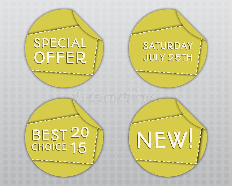 Special Offer Stickers. Yellow Design Template Stock Vector ...