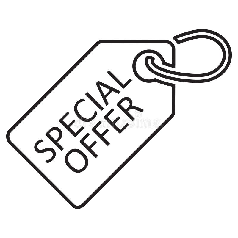 Special Offer Tag. Line Icon, Black Color. Isolated on White Stock ...