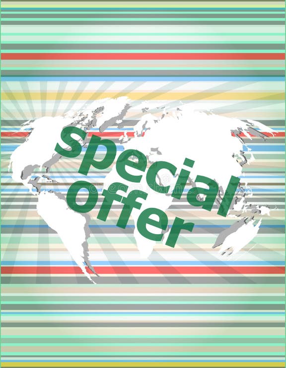 Special Offer Text on Digital Screen Stock Illustration - Illustration ...