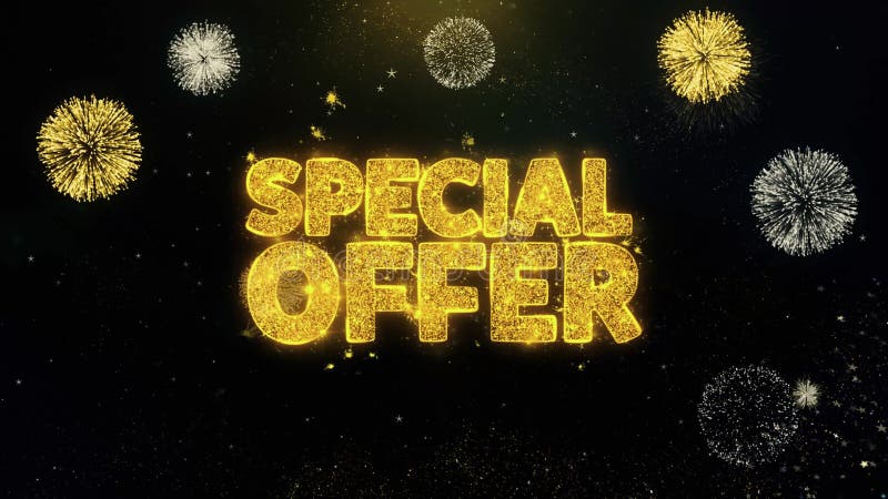 Special Offer Written Gold Particles Exploding Fireworks Display Stock ...
