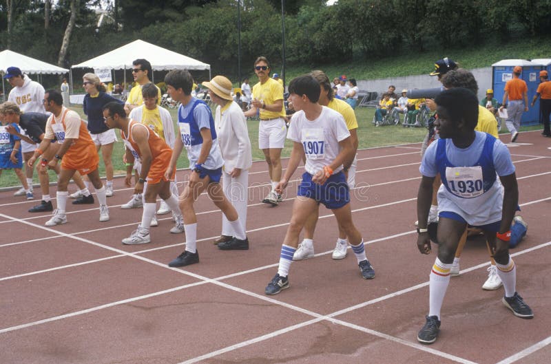 Special Olympics Athletes Running Race Editorial Photo - Image of ucla ...