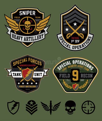 Special ops patch set stock vector. Illustration of logo - 41371118