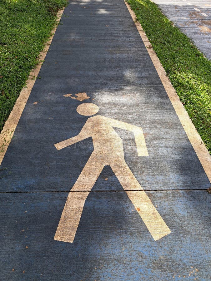 A Special Pedestrian Path on the Side of a City Road Stock Image ...