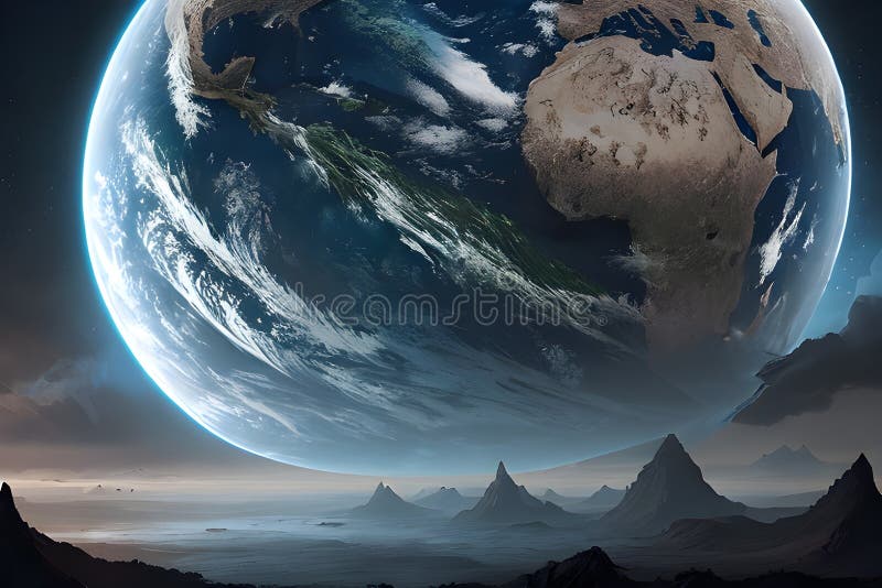 A Special Perspective View from an Imagined Outer Space of a Planet ...