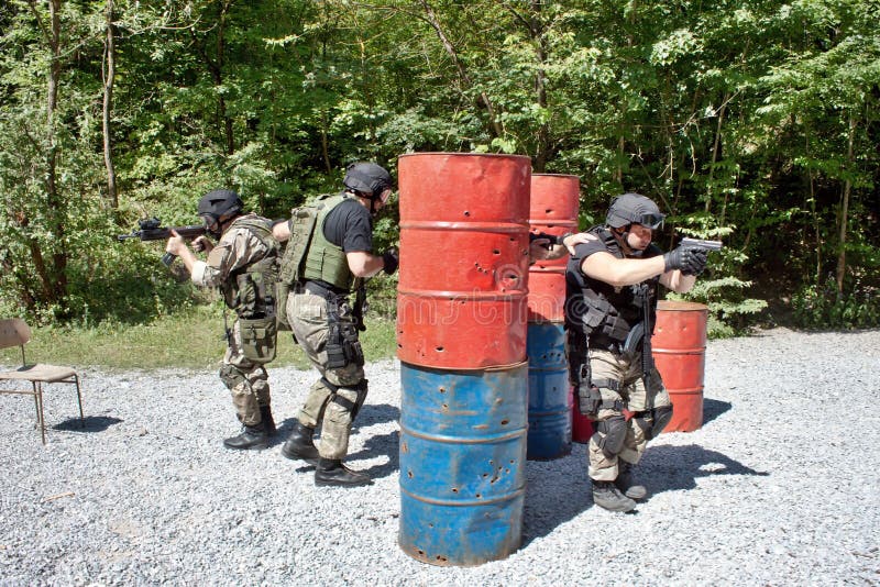 Police unit in training stock image. Image of approach - 19249031