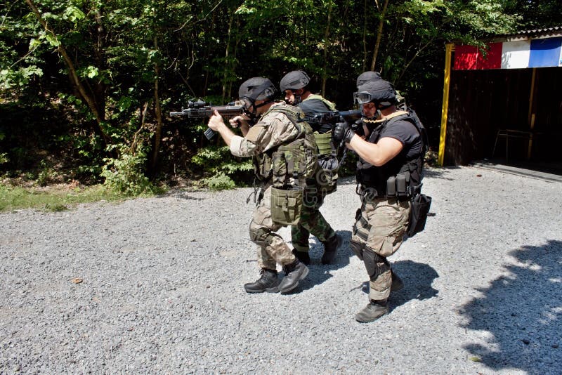 Special Police Unit in Training Stock Photo - Image of maniac, armed ...