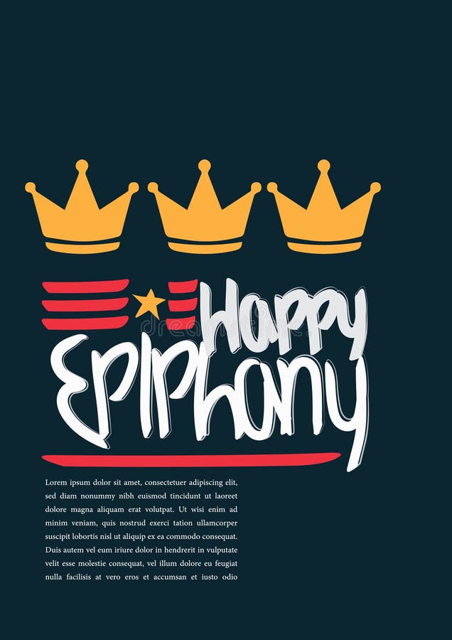 Special Poster for Epiphany Day in Typography Style Stock Illustration ...