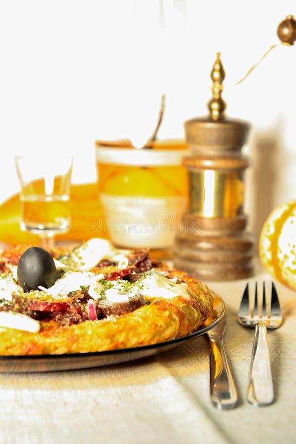 Special potato base pizza stock image. Image of tasty - 29517551