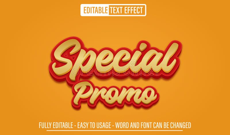 Special Promo 3d Text Effect Editable Fonts Stock Vector - Illustration ...