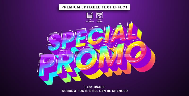 Special Promo Editable Text Effect Style Stock Vector - Illustration of ...