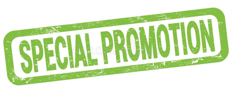 SPECIAL PROMOTION Text Written on Green Rectangle Stamp Stock Photo ...