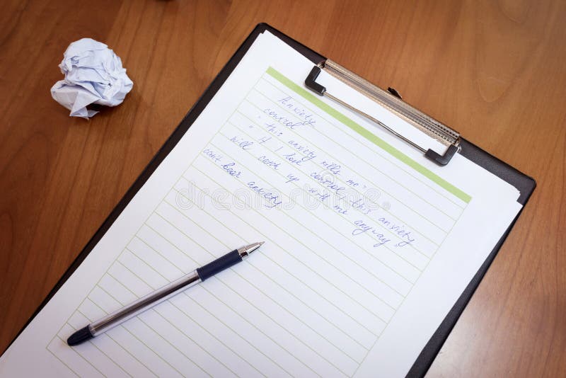 Special Psychological Test on Paper. Notes of a Psychologist Stock ...